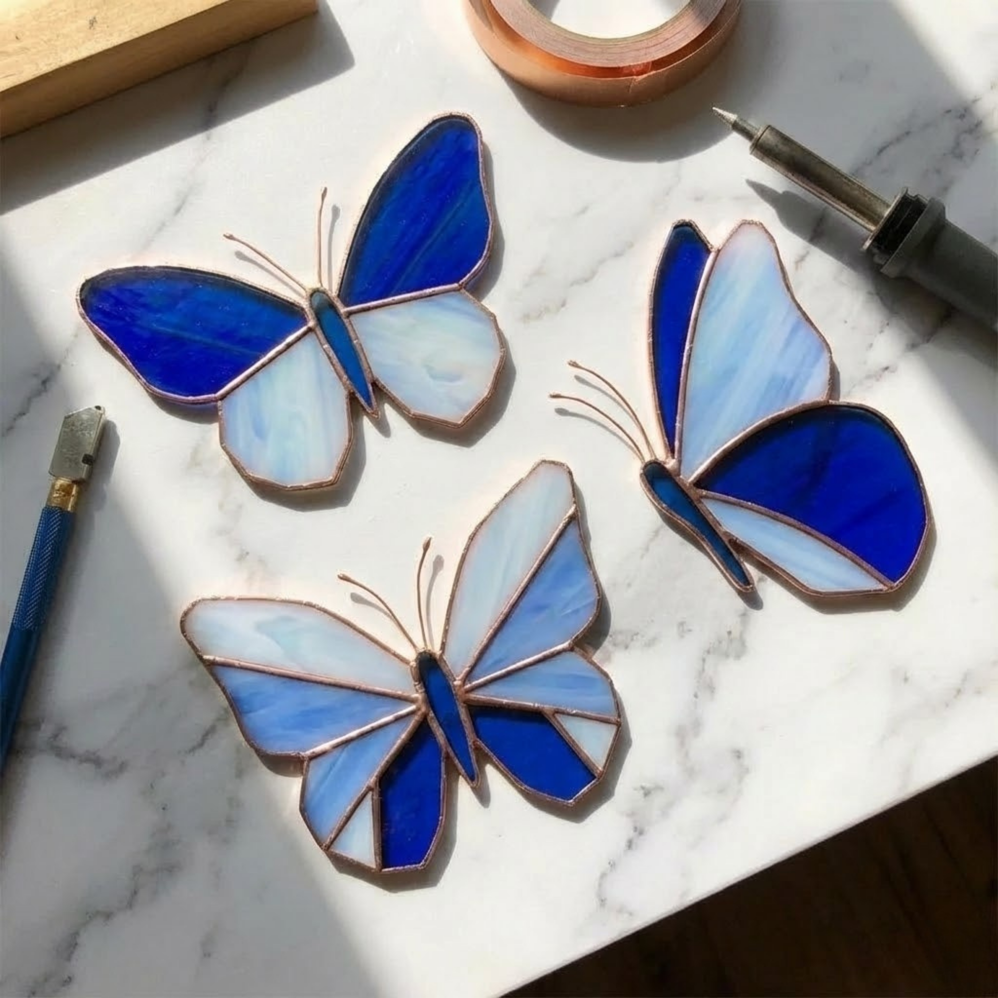 Handmade Stained Glass Art – Butterfly Memorial Gift – Light Catcher ...