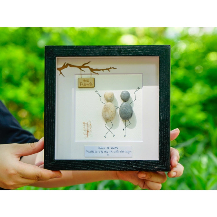 Personalized Best Friend Pebble Art - Friendship Pebble Frame Birthday ...