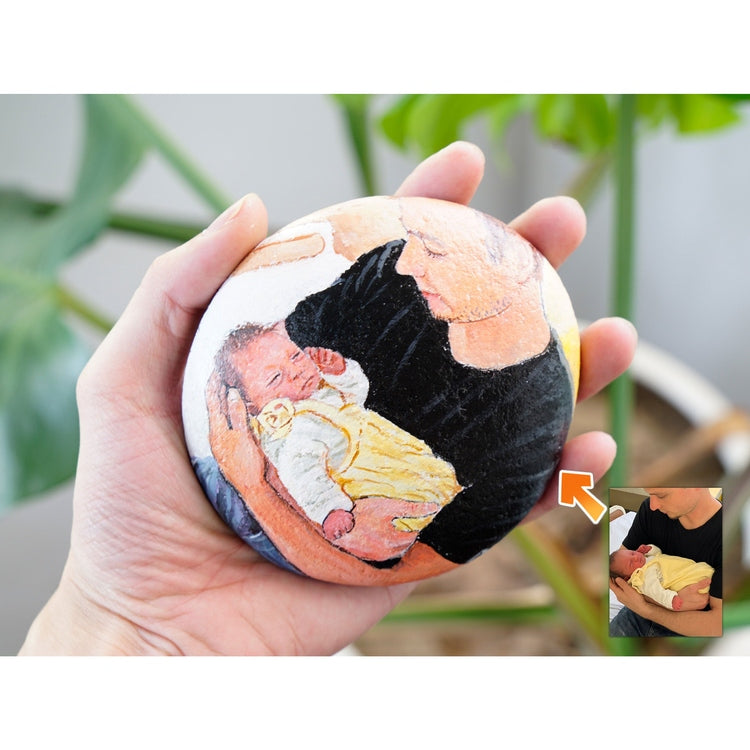 Personalized Photo of Dad and Baby on Painted Rocks - Perfect Keepsake ...